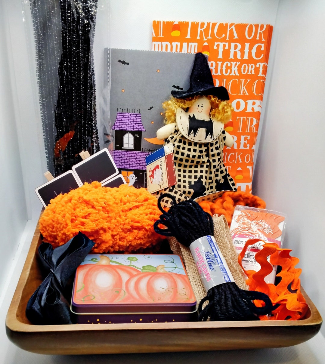 Halloween Craft Kit of Mixed Embellishments in Orange Black and White ...