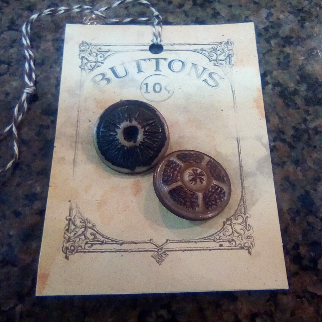 Vintage Carved Bone Buttons Set of 2 for Clothing, Crafts, Jewelry ...