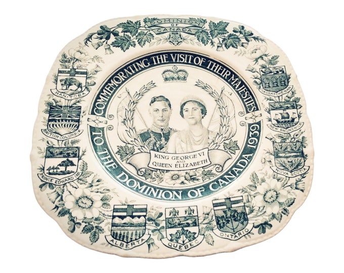 King George VI & Queen Elizabeth Plate Commemorating Royal Visit to the ...