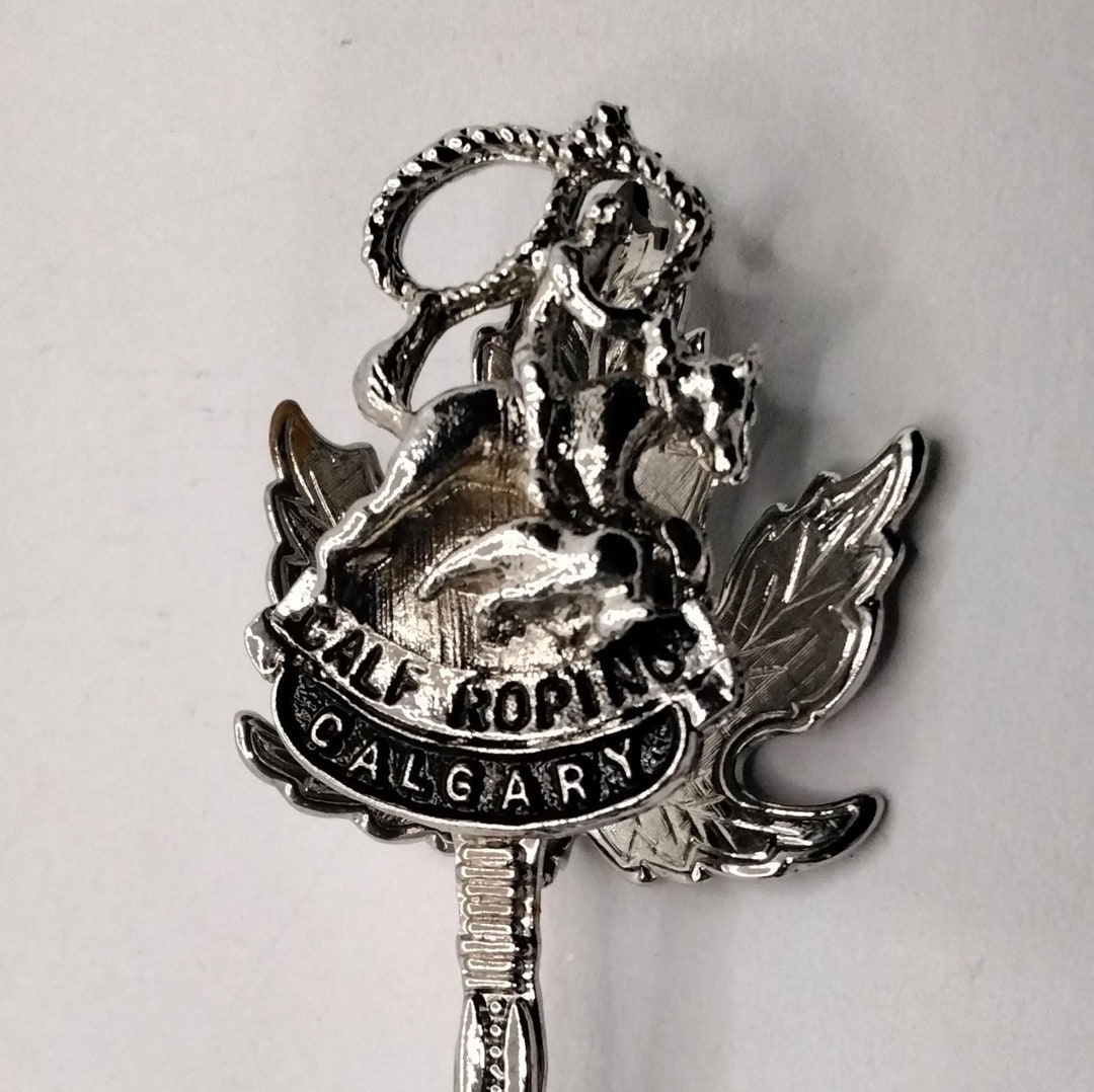 Calgary Alberta Calf Roping Spoon With Figural Horse and Cowboy Finial ...