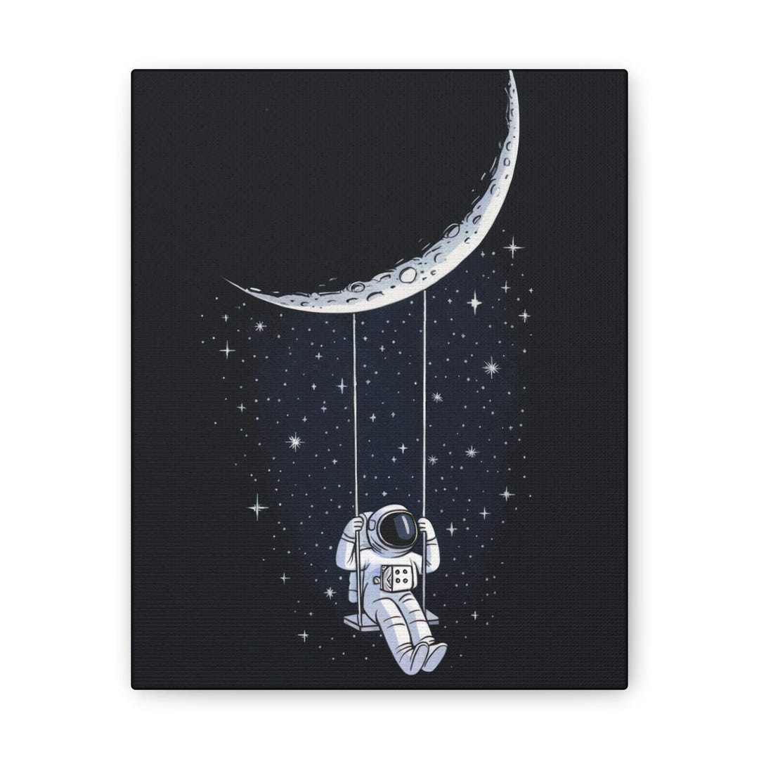 Canvas Stretched, Astronaut Space Vast Infinity Galaxy Moon Art, Wall ...