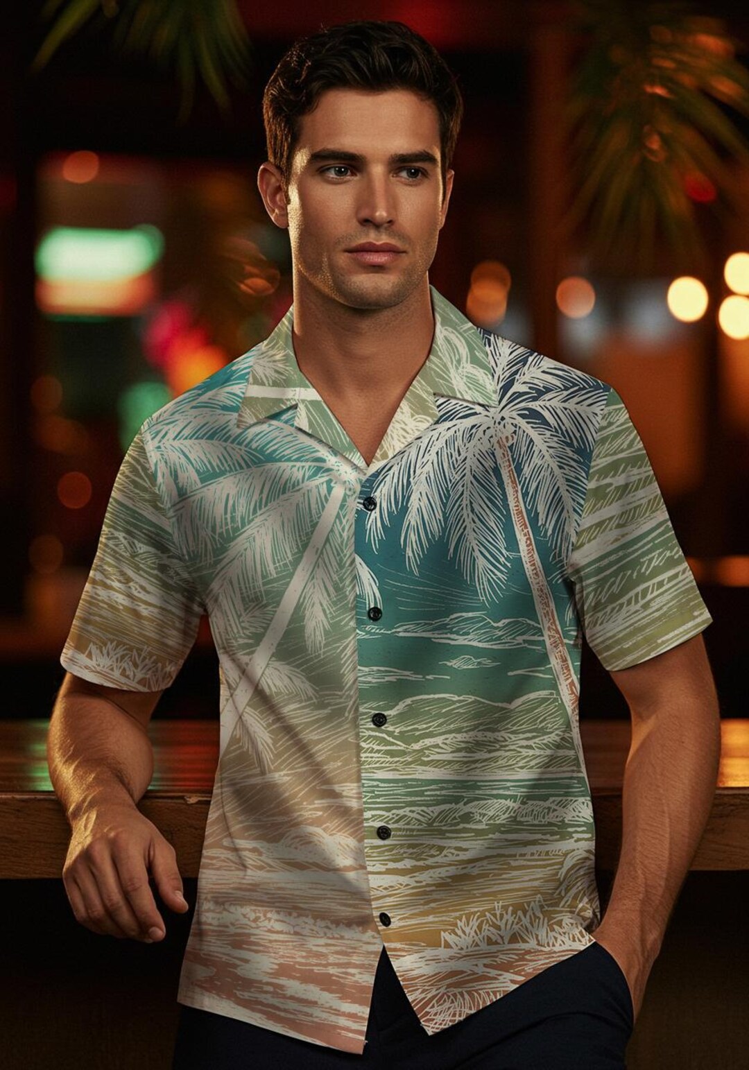 Hawaiian Shirt, Tropical Floral Modern Summer Wear - Men's Aloha Top ...