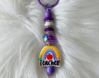 Teacher Beaded Keychain Bar - Etsy