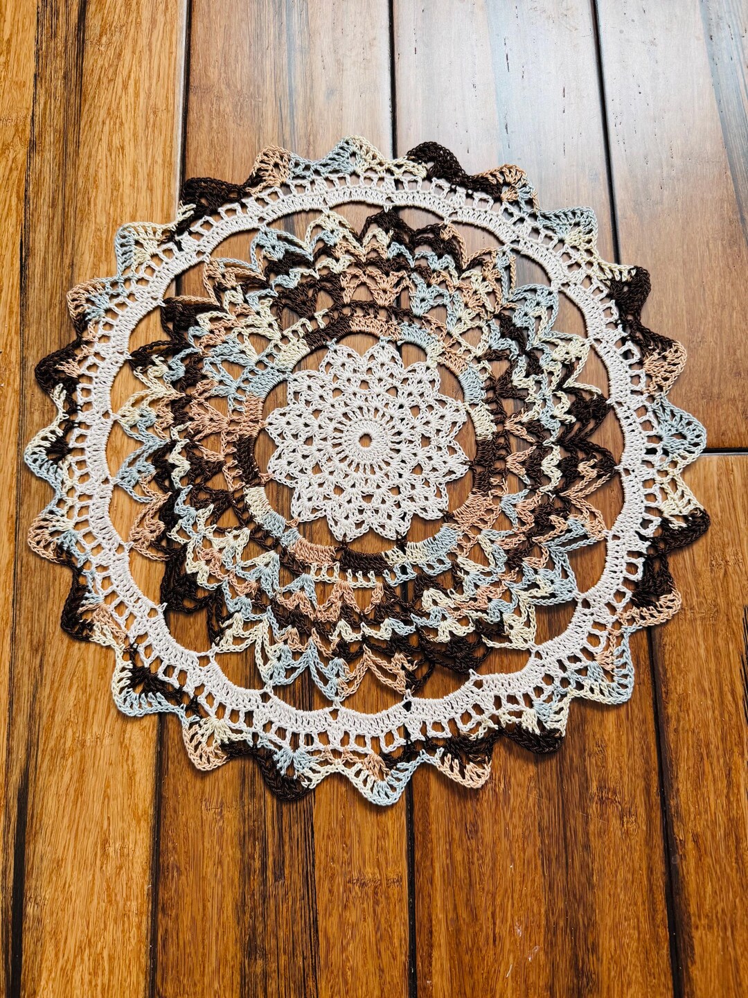 Brown Doily, Variegated Brown Doily, Table Doily, Centerpiece Doily ...