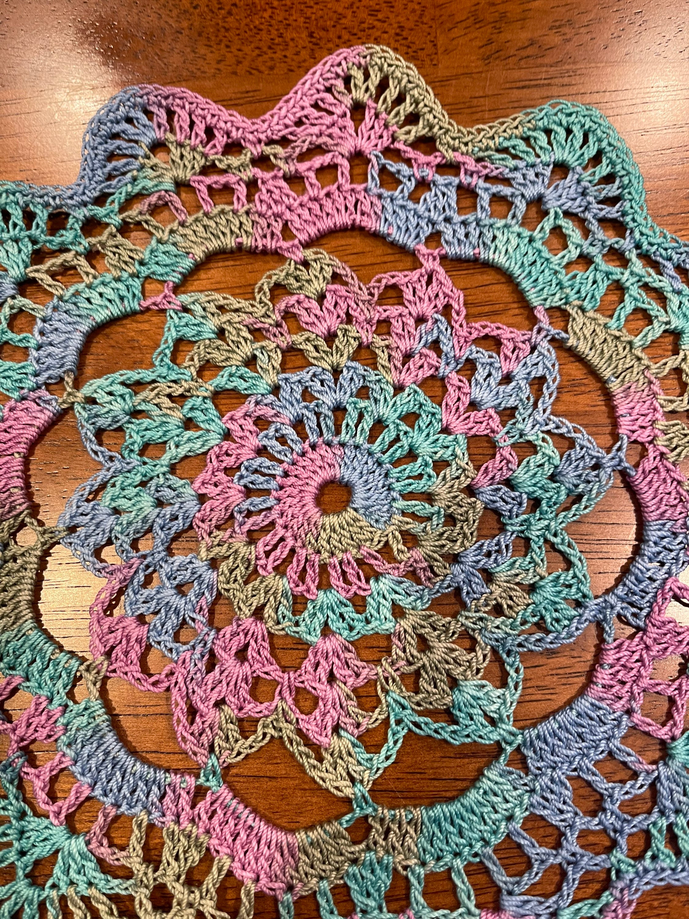 Variegated Monet Doily, Small 9 Doily, Spring Doily, Easter Doily. - Etsy