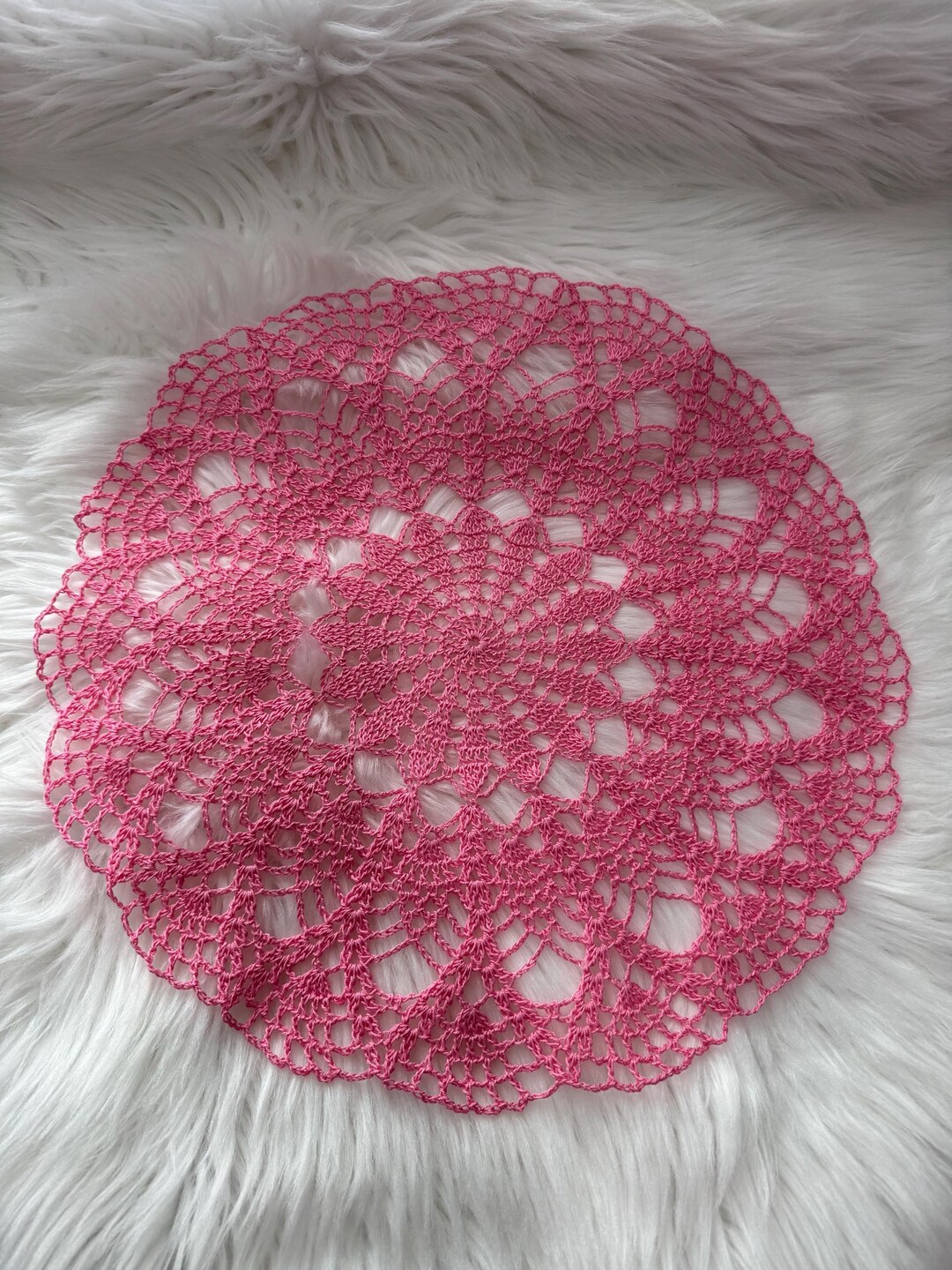 French Rose Pink Doily, Wedding Doily, Reception Doily, Nursery Doily ...