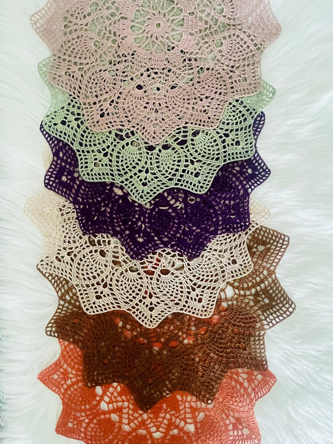 Fall Doilies, Burnt Orange Doily, Purple Doily, Natural Doily, Tawny ...