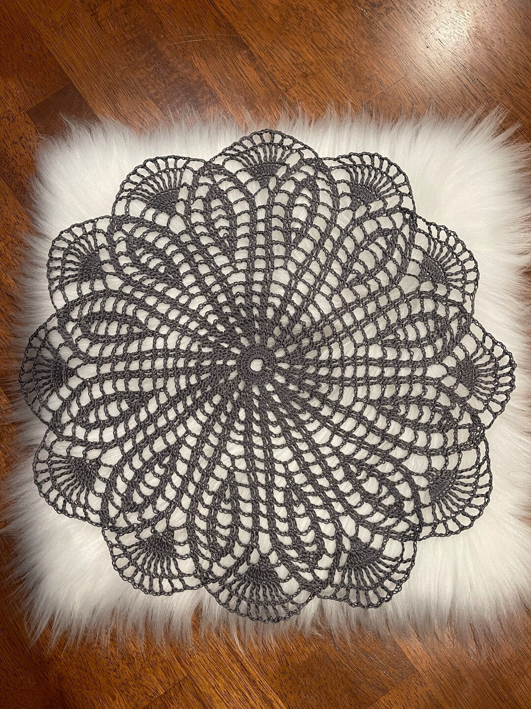 Charcoal Doily, Gray Doily, Hand Crocheted Doily, Pewter Doily. - Etsy