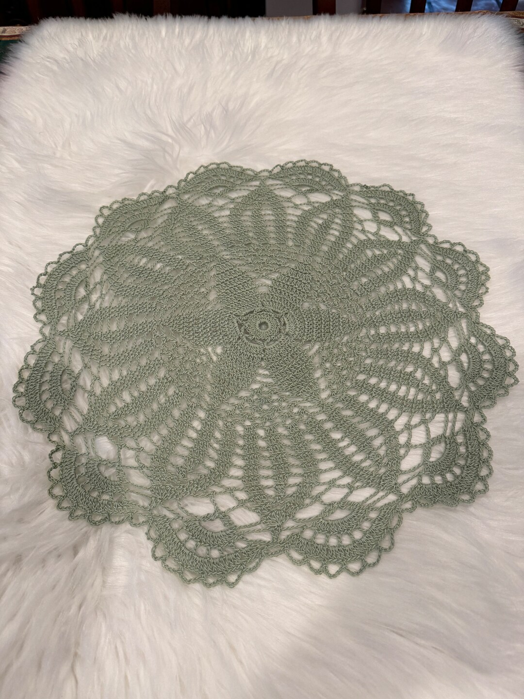 Sage Green Doily, Centerpiece Doily, Wedding Doily, Reception Doily ...