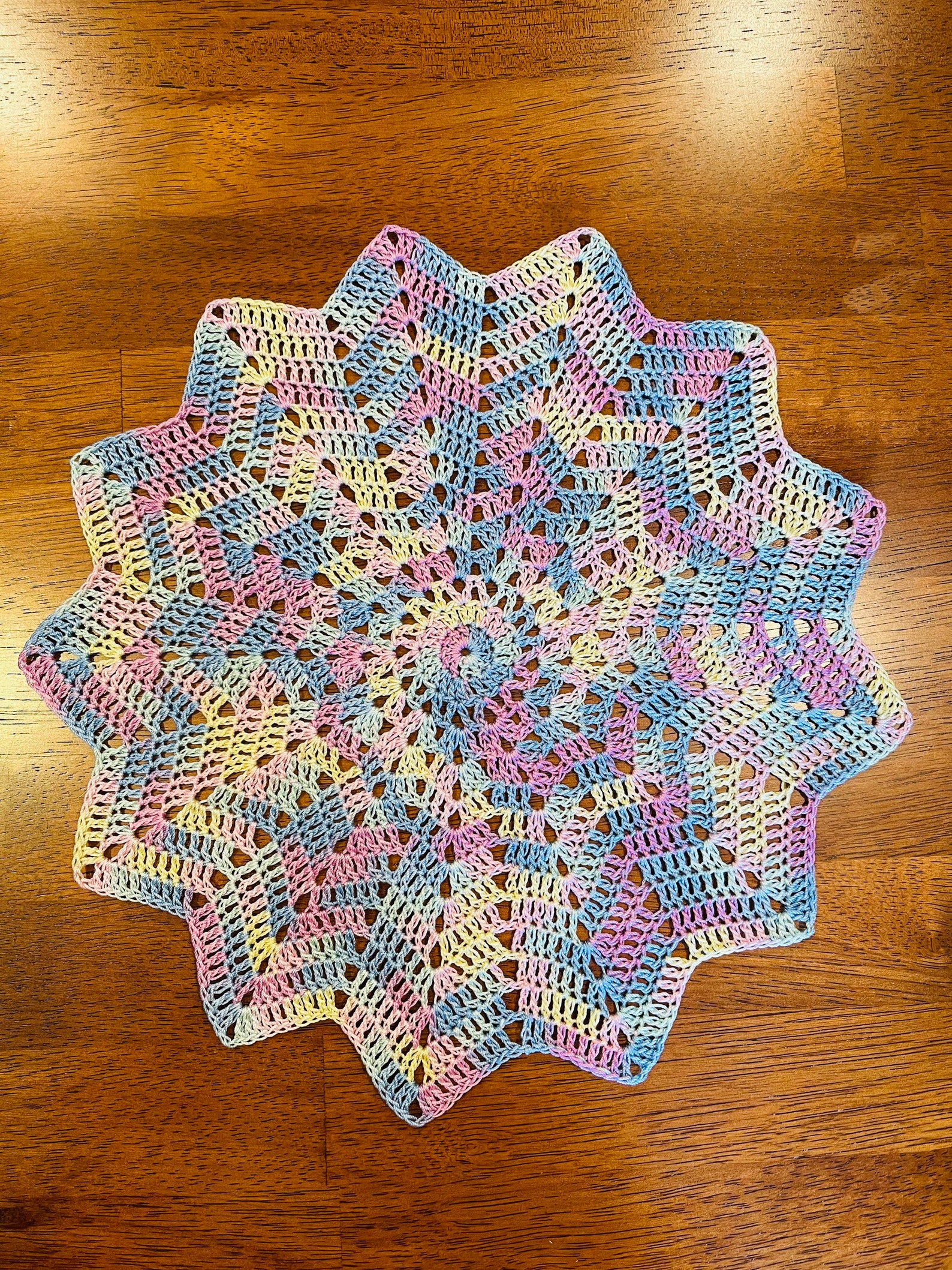 Small 10 Doily Variegated Pastel Doily Hand Crocheted - Etsy