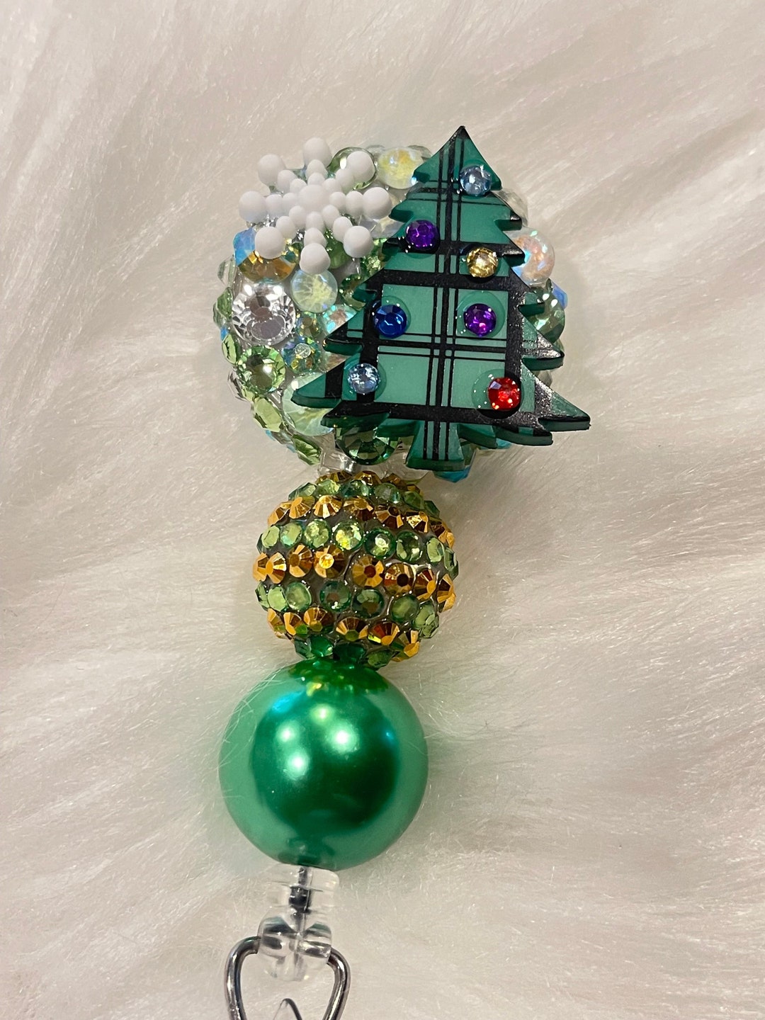 Christmas Tree Badge Reel, Christmas Name Tag Holder, Holiday Badge ...