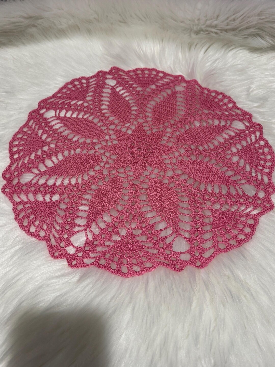 Pink Doily, French Rose Doily, Centerpiece Doily, Spring Summer Doily ...