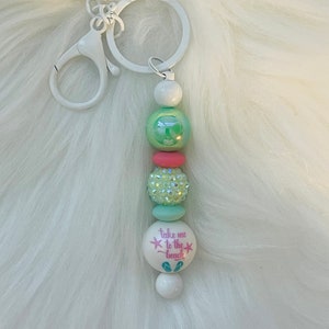 White Metal Keychain, Beach Keychain, Mint Green Keychain, Flip Flop ...