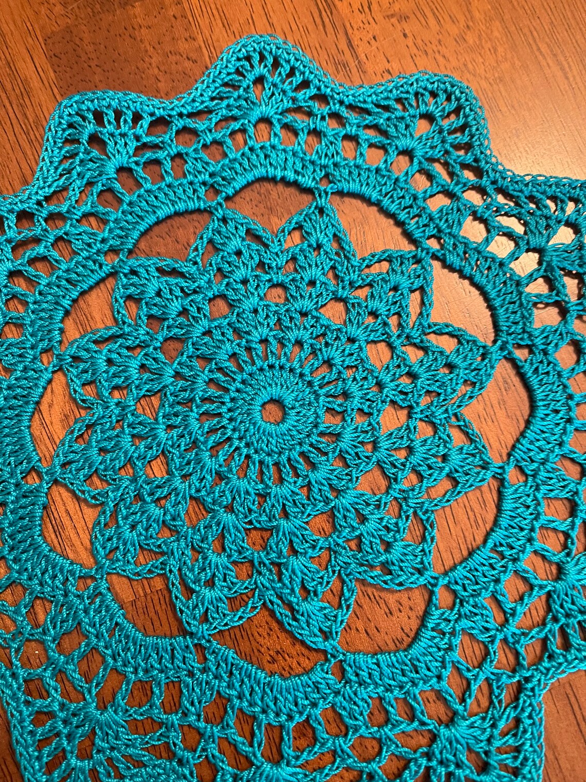 Peacock Doily, Turquoise Doily - Etsy