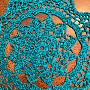 Peacock Doily, Turquoise Doily - Etsy