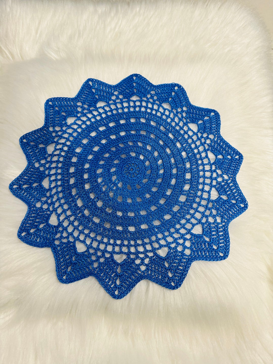 Blue Doily, Cornflower Doily, Buffet Doily, Credenza Doily, Dresser ...