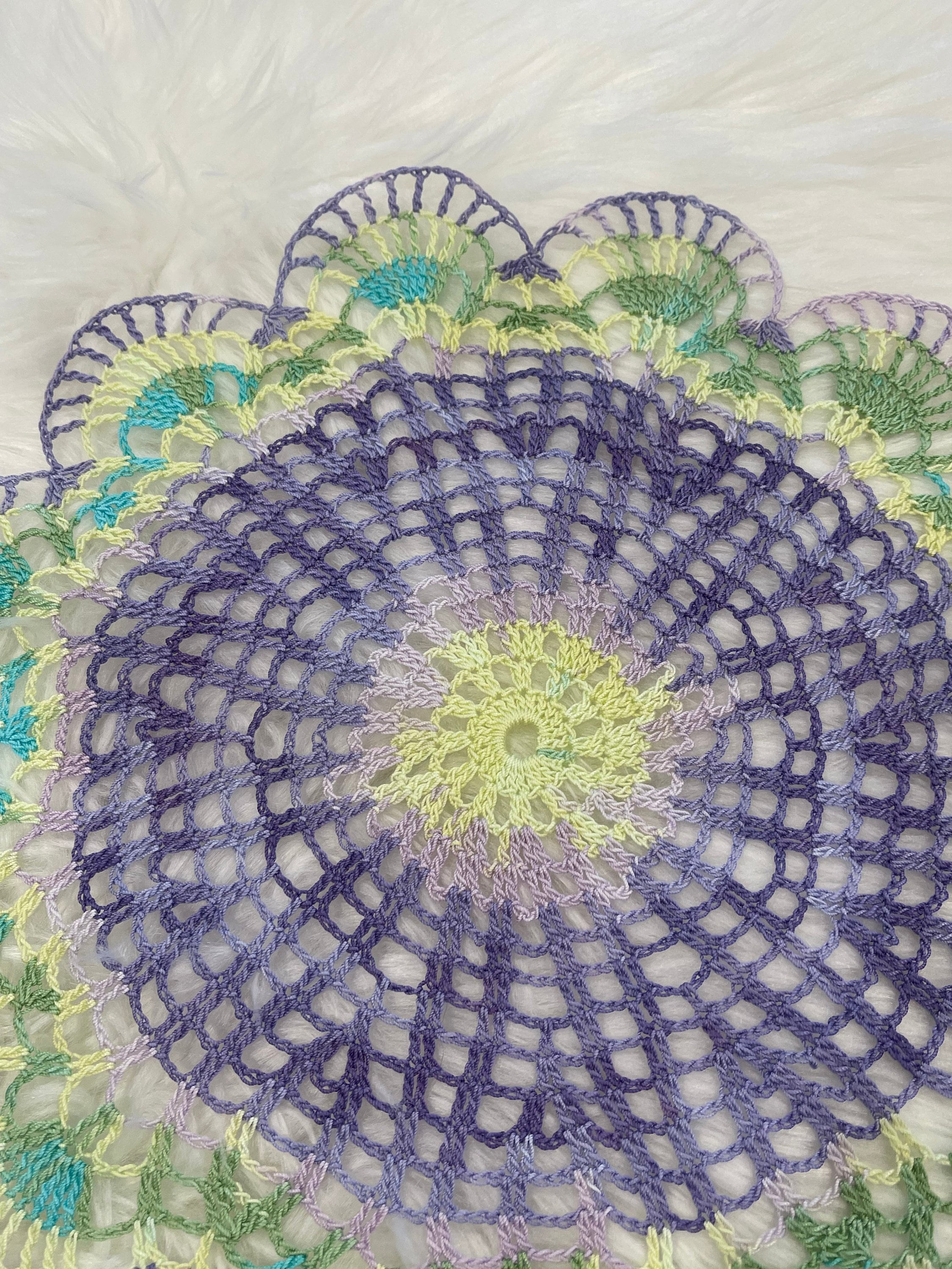 Variegated Doily, Purple Doily, Tie Dye Doily, Spring Doily, Summer ...