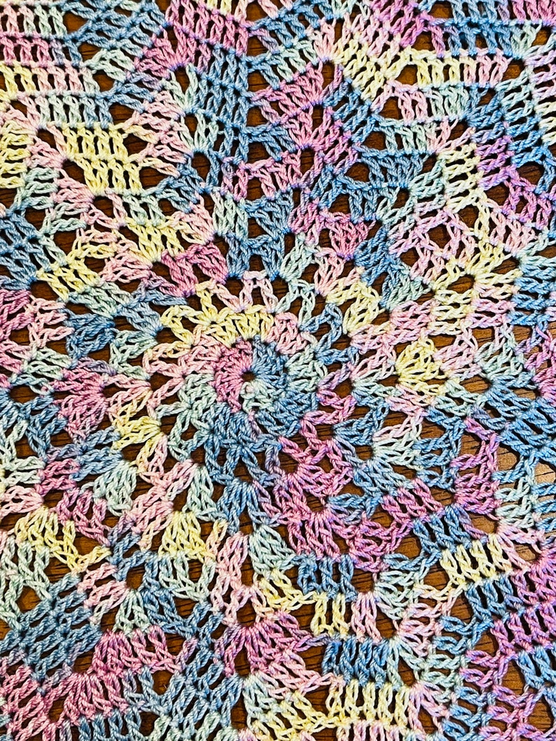 Small 10 Doily Variegated Pastel Doily Hand Crocheted - Etsy