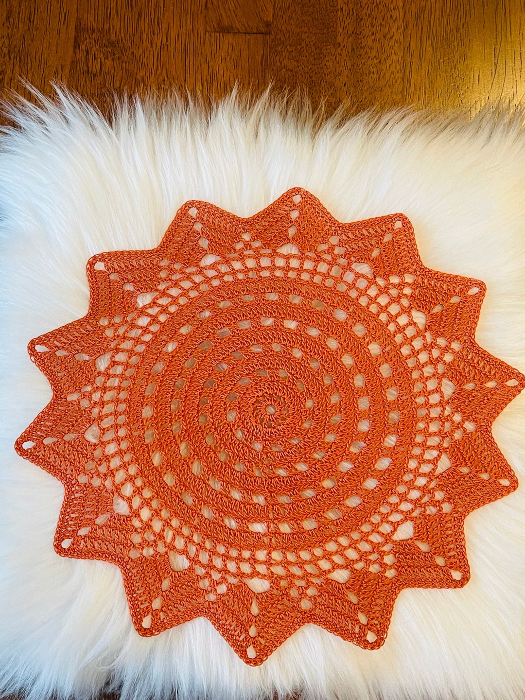 Burnt Orange Doily, Orange Doily, Harvest Doily, Fall Doily, Autumn ...