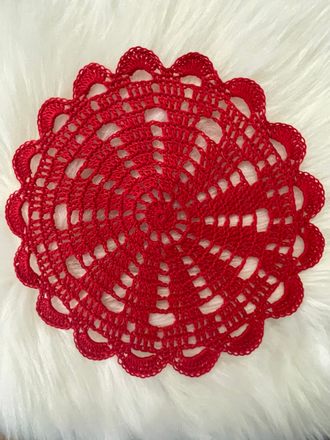 Red Doily, Red Doily, Valentine Doily, Christmas Doily. - Etsy