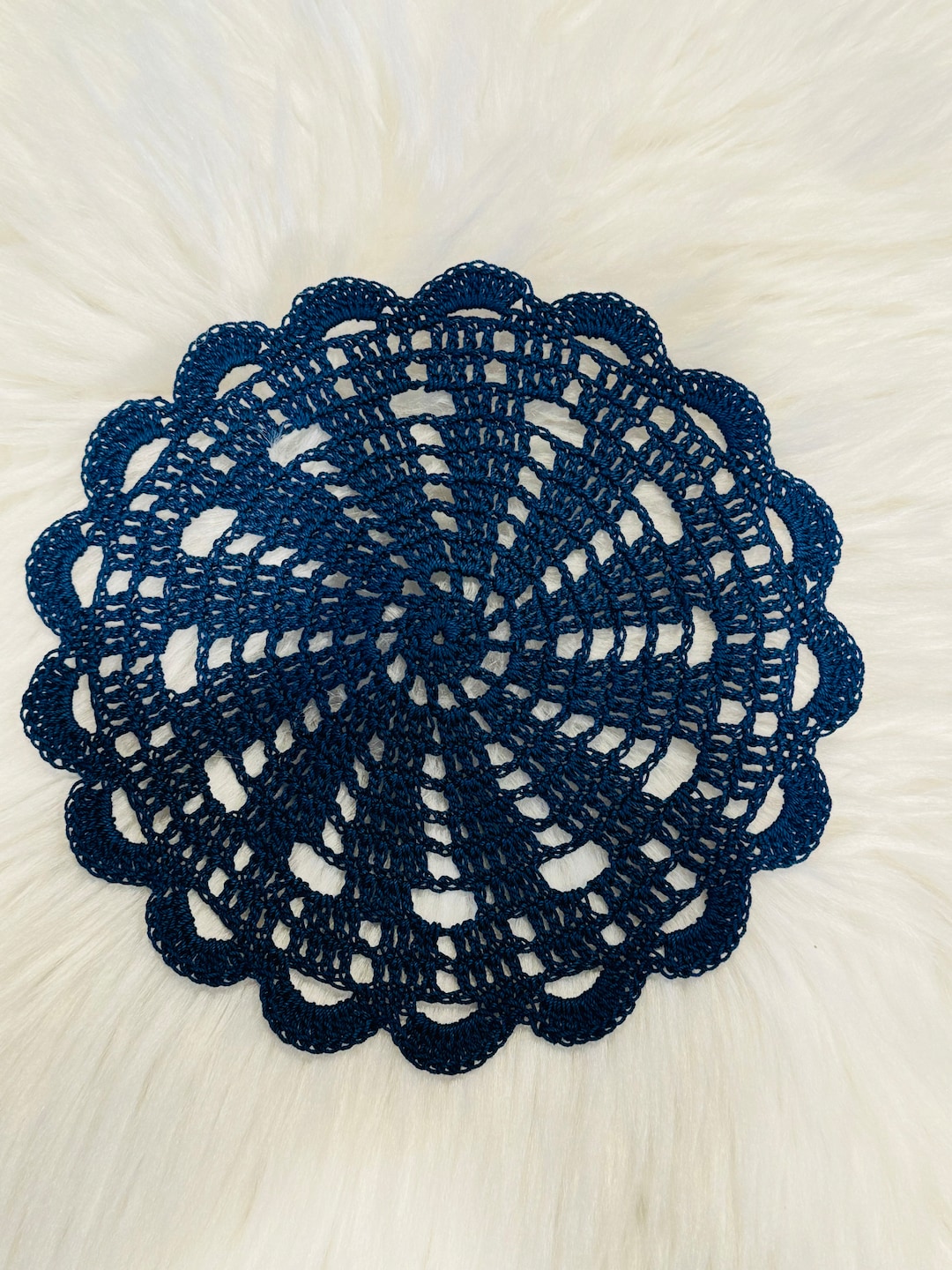 Navy Blue Doily, Blue Doily, Centerpiece Doily, Wedding Doily ...