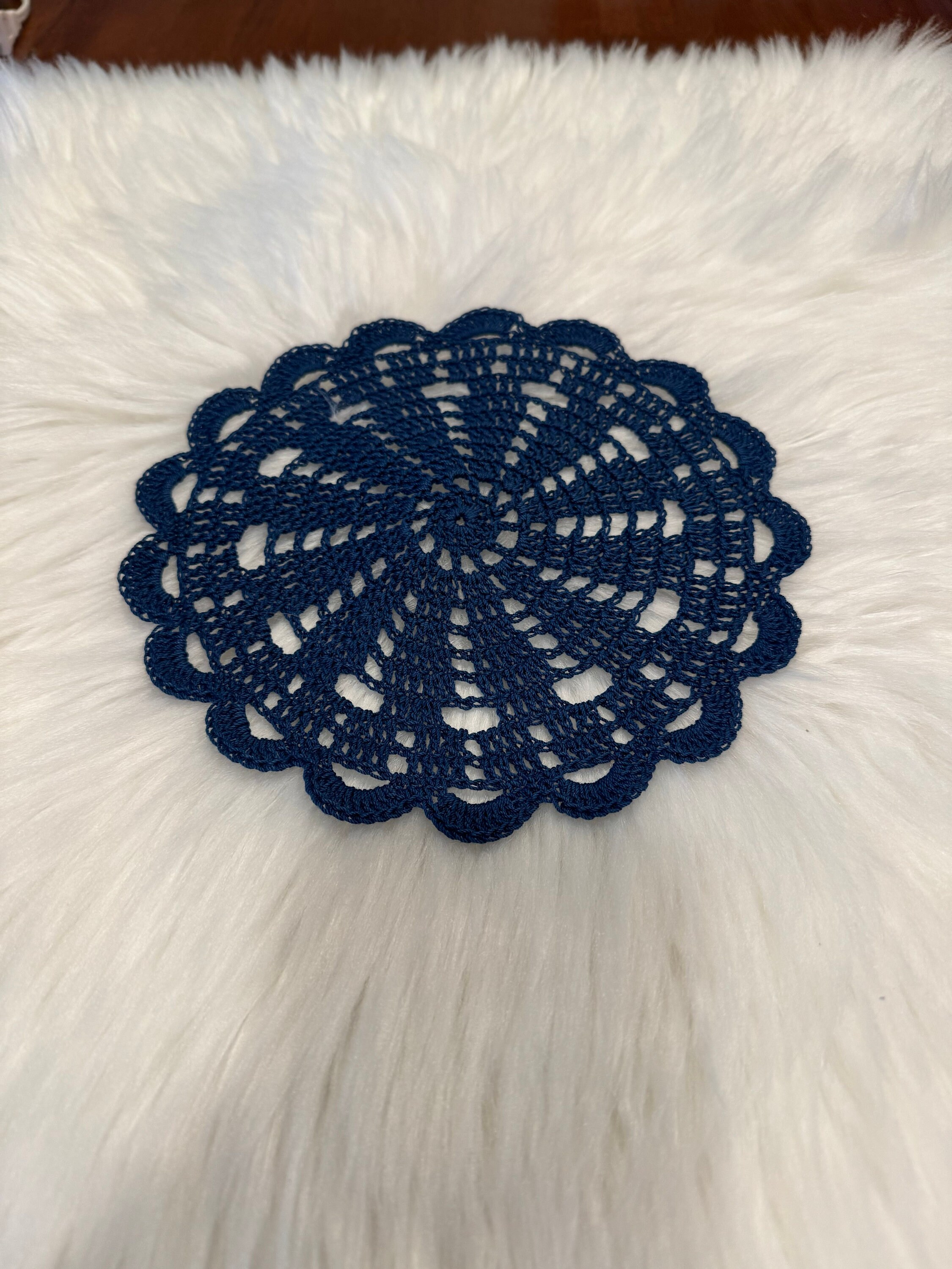 Navy Blue Doily, Blue Doily, Centerpiece Doily, Wedding Doily ...