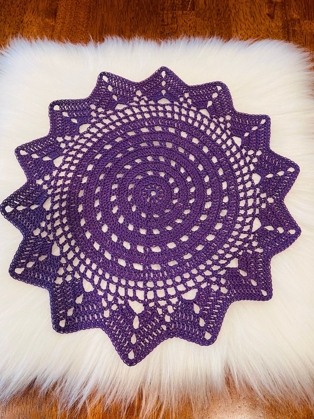 Purple Doily, Wedding Doily, Reception Doily, Royal Doily, Centerpiece ...
