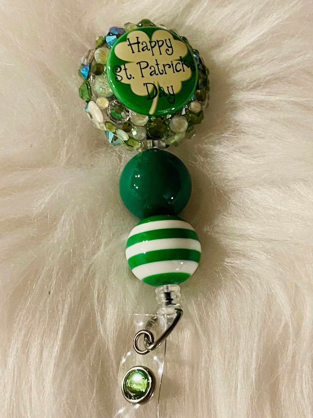 St Patrick Day Badge Reel, Irish Badge Reel, Green and White Badge Reel ...