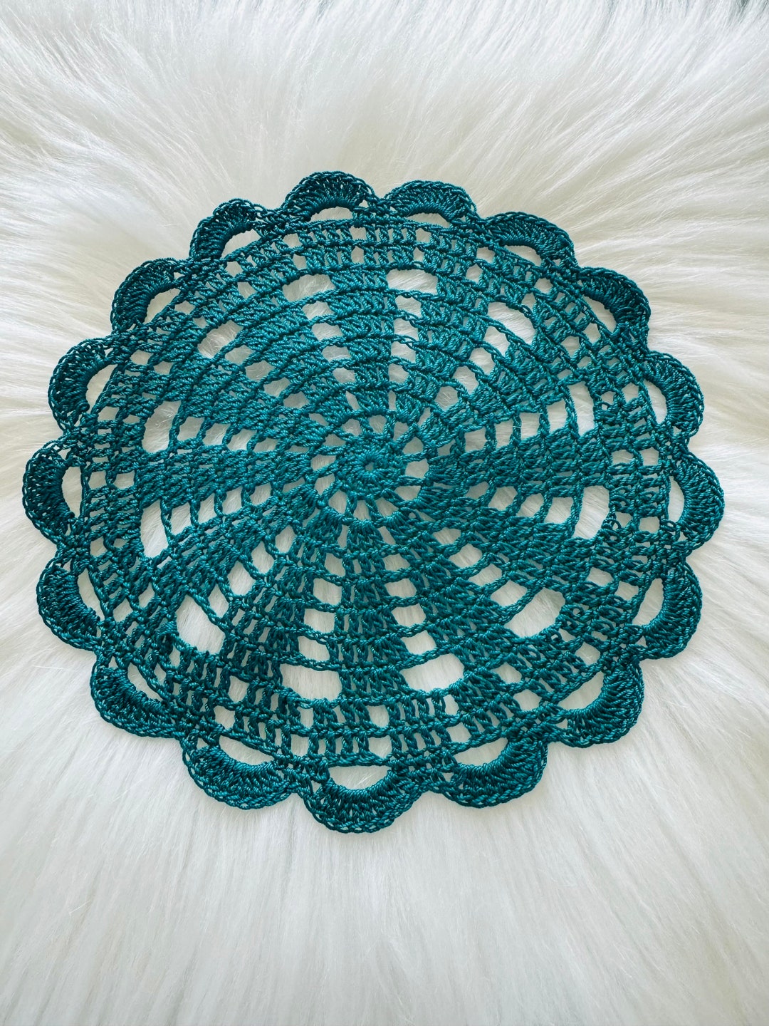Jade Blue Doily, Teal Doily, 8” Doily, Round Doily, Buffet Doily ...