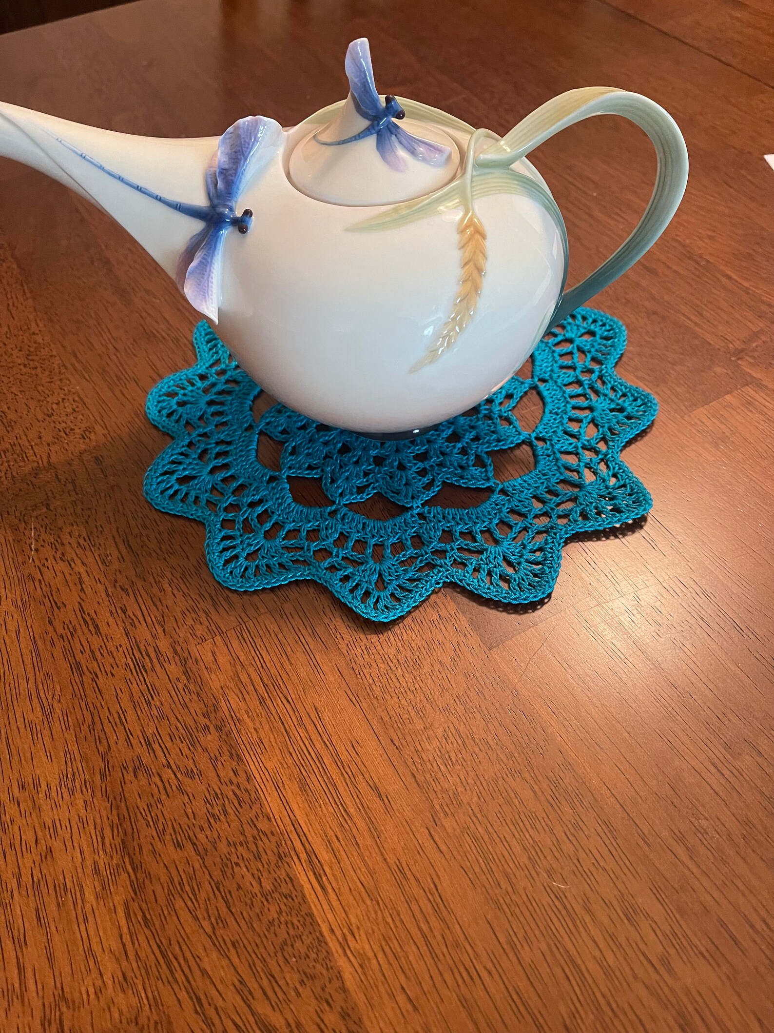 Peacock Doily, Turquoise Doily - Etsy