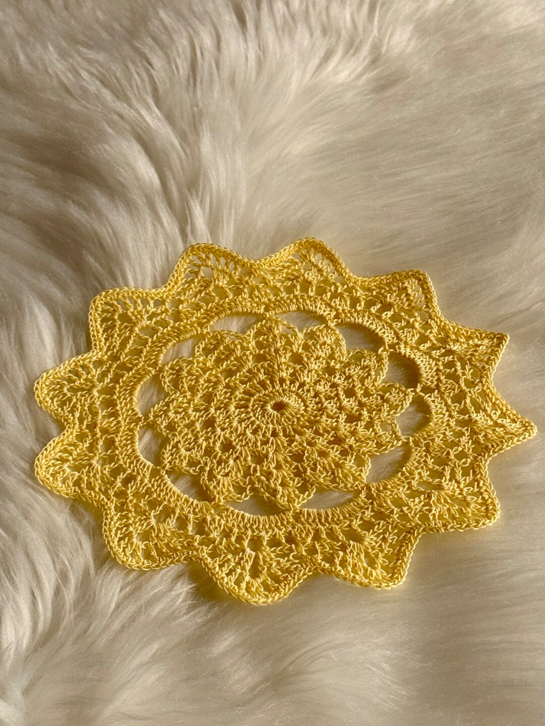 Maize Yellow Doily, Yellow Doily, Centerpiece Doily, Spring Doily ...
