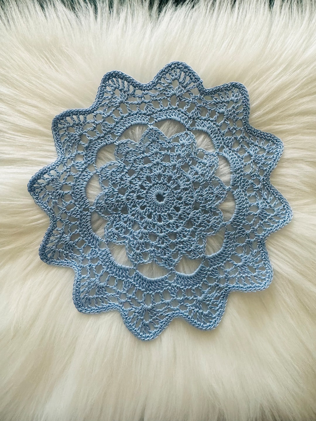Blue Doily, Baby Blue Doily, Delft Blue Centerpiece Doily, Wedding ...
