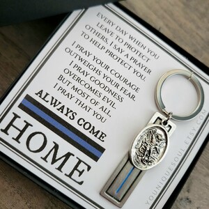 St. Michael Guardian Angel Keychain, Police Officer Gift, Protector of ...