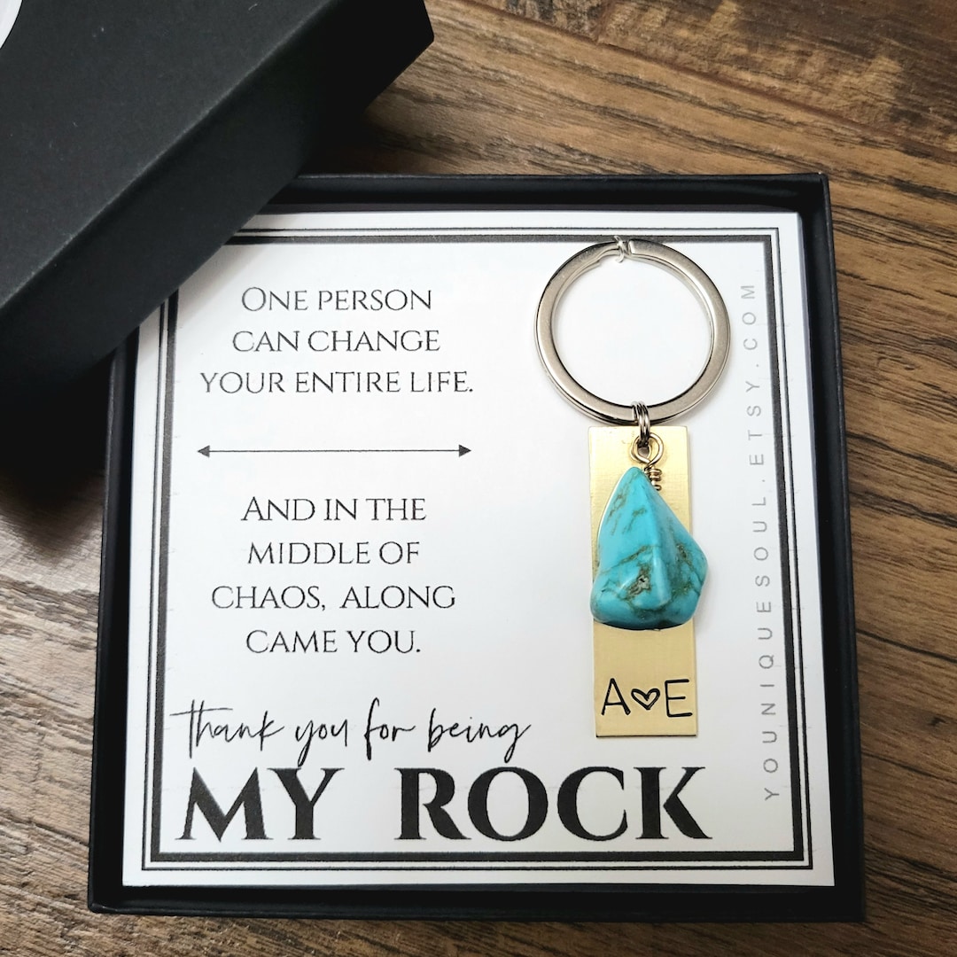 You Are My Rock Personalized Gift, Personalized Keychain, Gift for Her ...