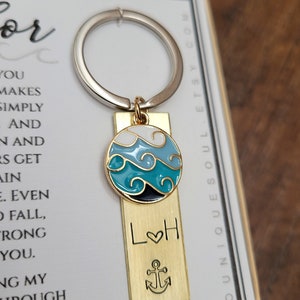 Personalized Brass Anchor Keychain: Sentimental Friendship Gift - Etsy