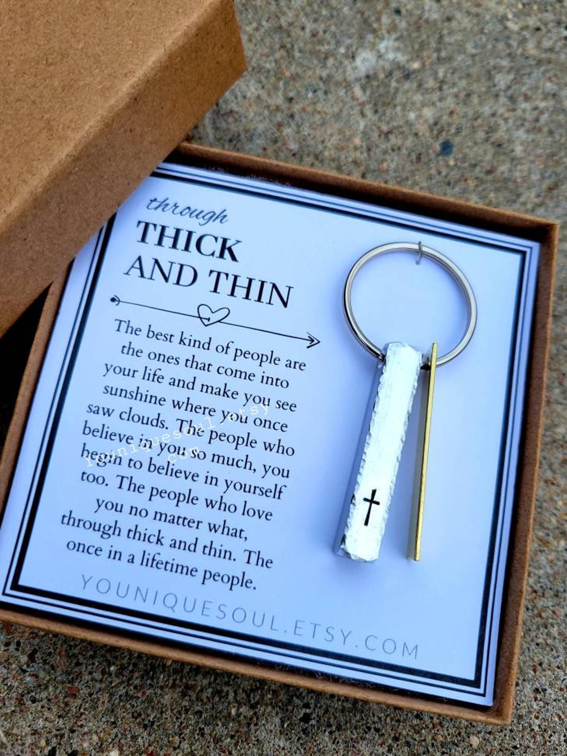 Cross Through Thick and Thin Keychain Friendship Best Friend - Etsy