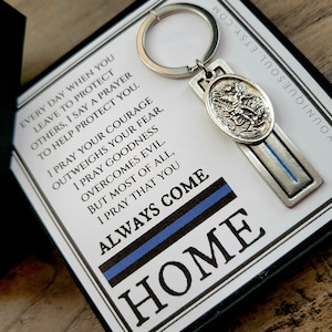 St. Michael Guardian Angel Keychain, Police Officer Gift, Protector of ...