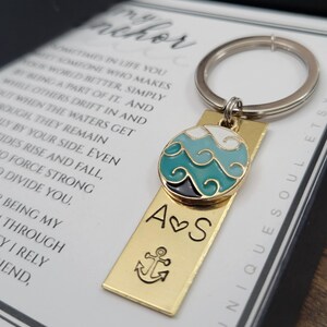 Personalized Brass Anchor Keychain: Sentimental Friendship Gift - Etsy