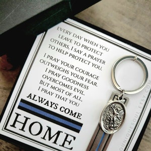 St. Michael Guardian Angel Keychain, Police Officer Gift, Protector of ...