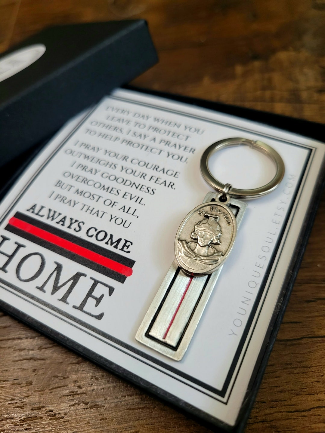 St. Florian Guardian Angel Keychain, Firefighter Gift, Protector of ...