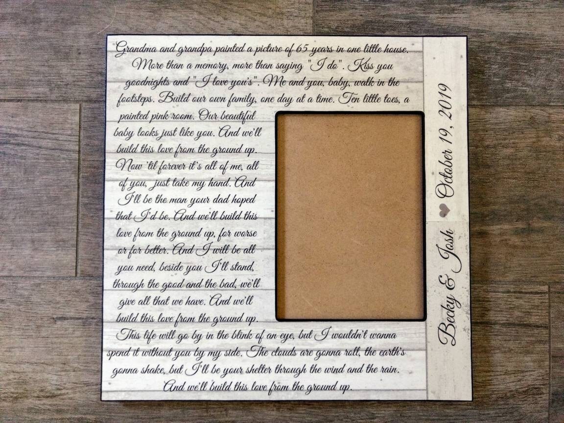 12x12 Custom Song Lyric Picture Frame Wedding Song Decor | Etsy