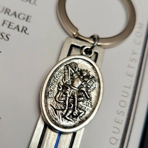 St. Michael Guardian Angel Keychain, Police Officer Gift, Protector of ...