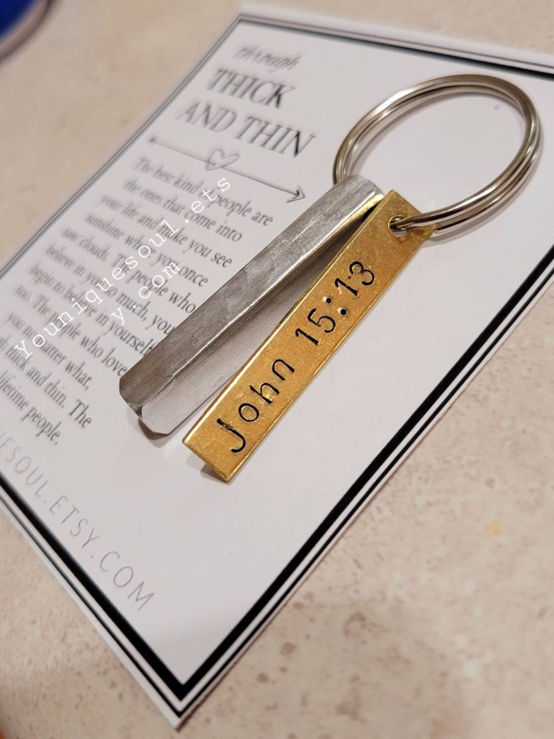 Cross Through Thick and Thin Keychain Friendship Best Friend - Etsy