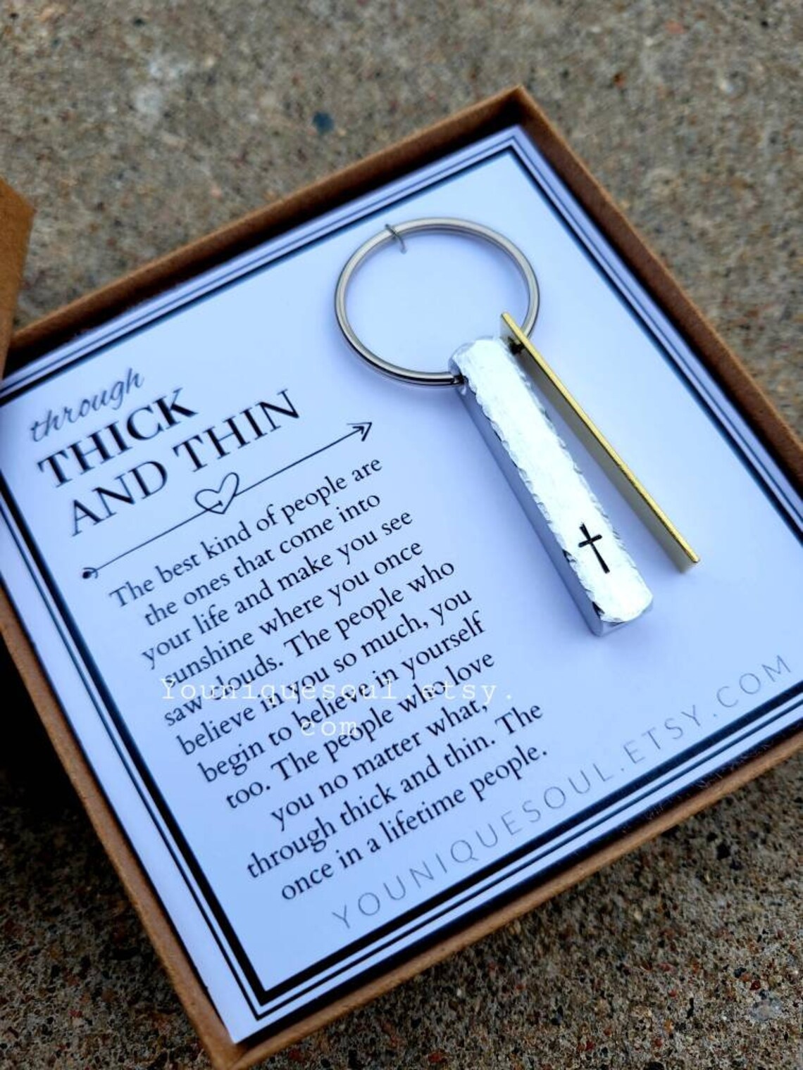 Cross Through Thick and Thin Keychain Friendship Best Friend - Etsy