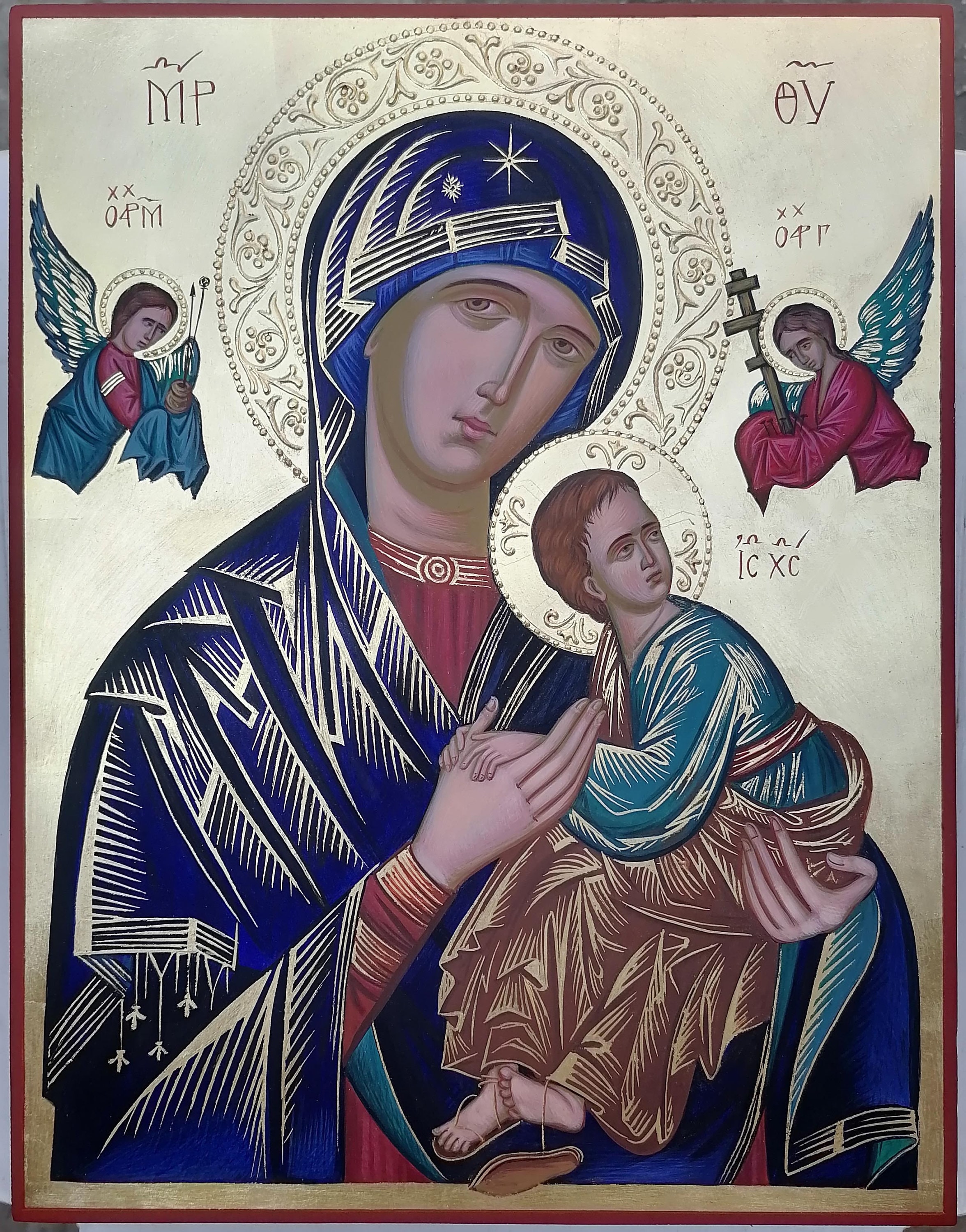Our Holy Mother Of Perpetual Succour, Hand painted, orthodox icon ...
