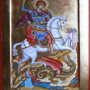 St George hand painted orthodox icon christian gift | Etsy