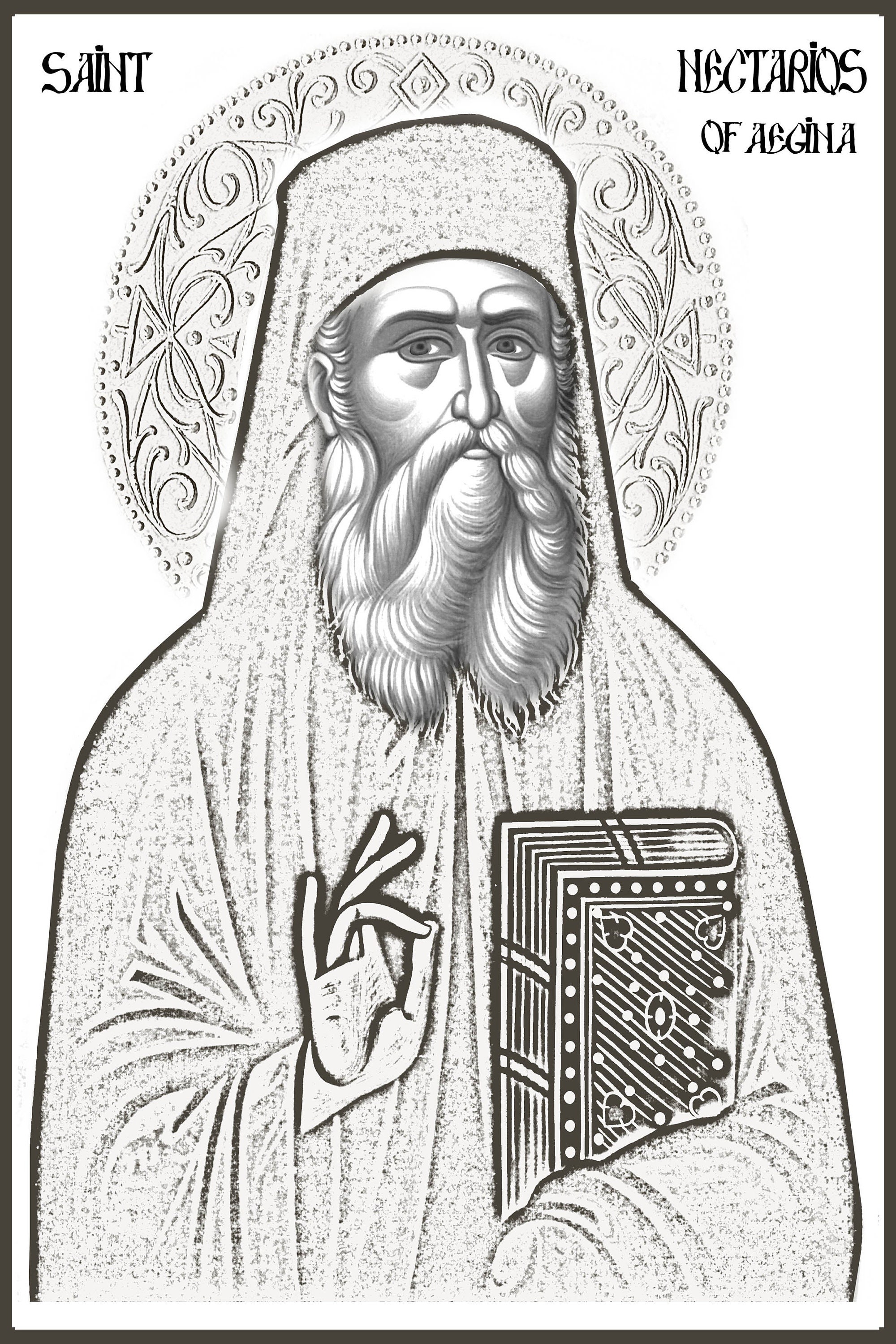 Custom hand painted icons, Saint Nectarios icon, Elder Ephraim icons