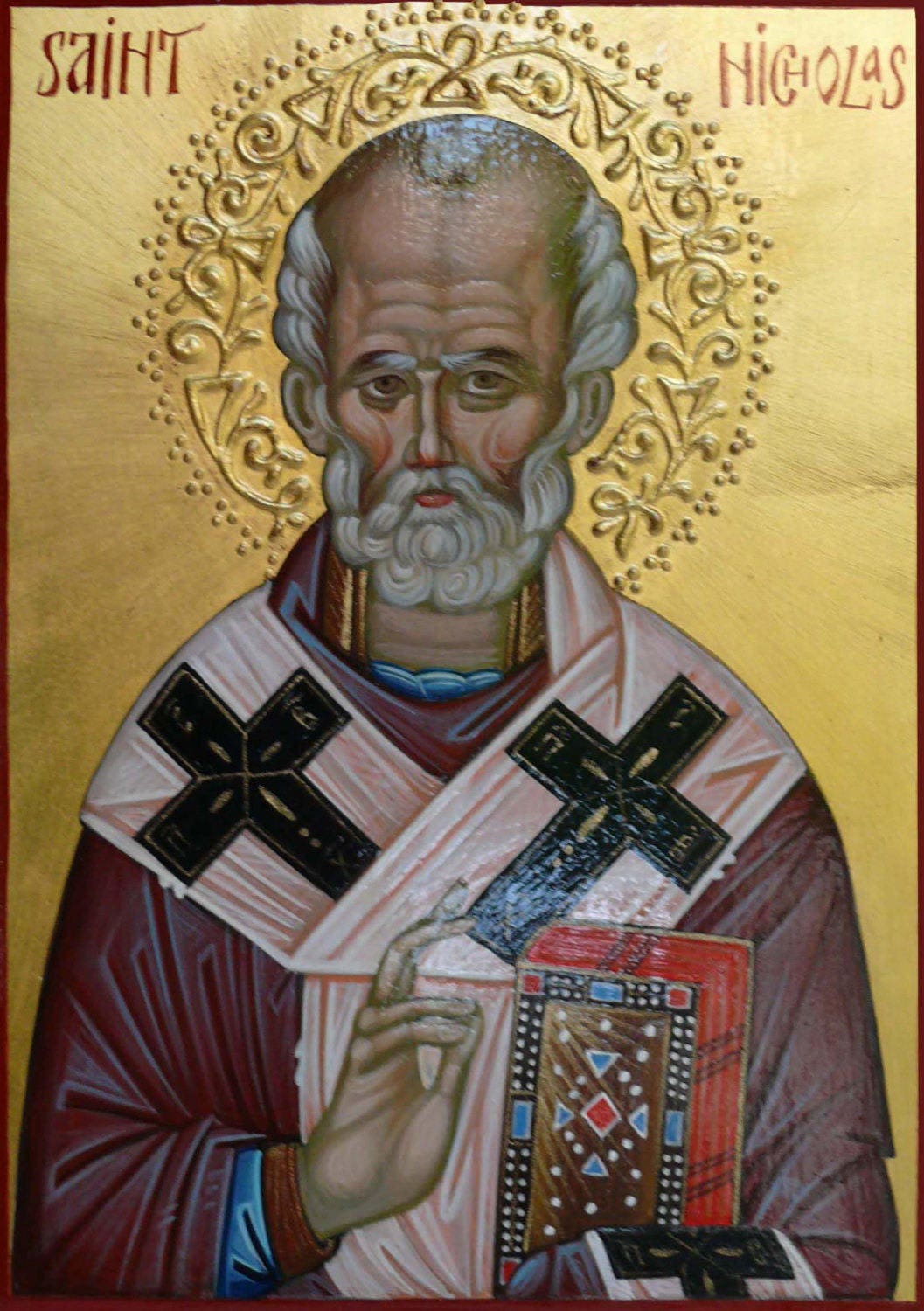 St. Nicholas, Orthodox St. Nicholas Icon, Byzantine icon, iconography ...