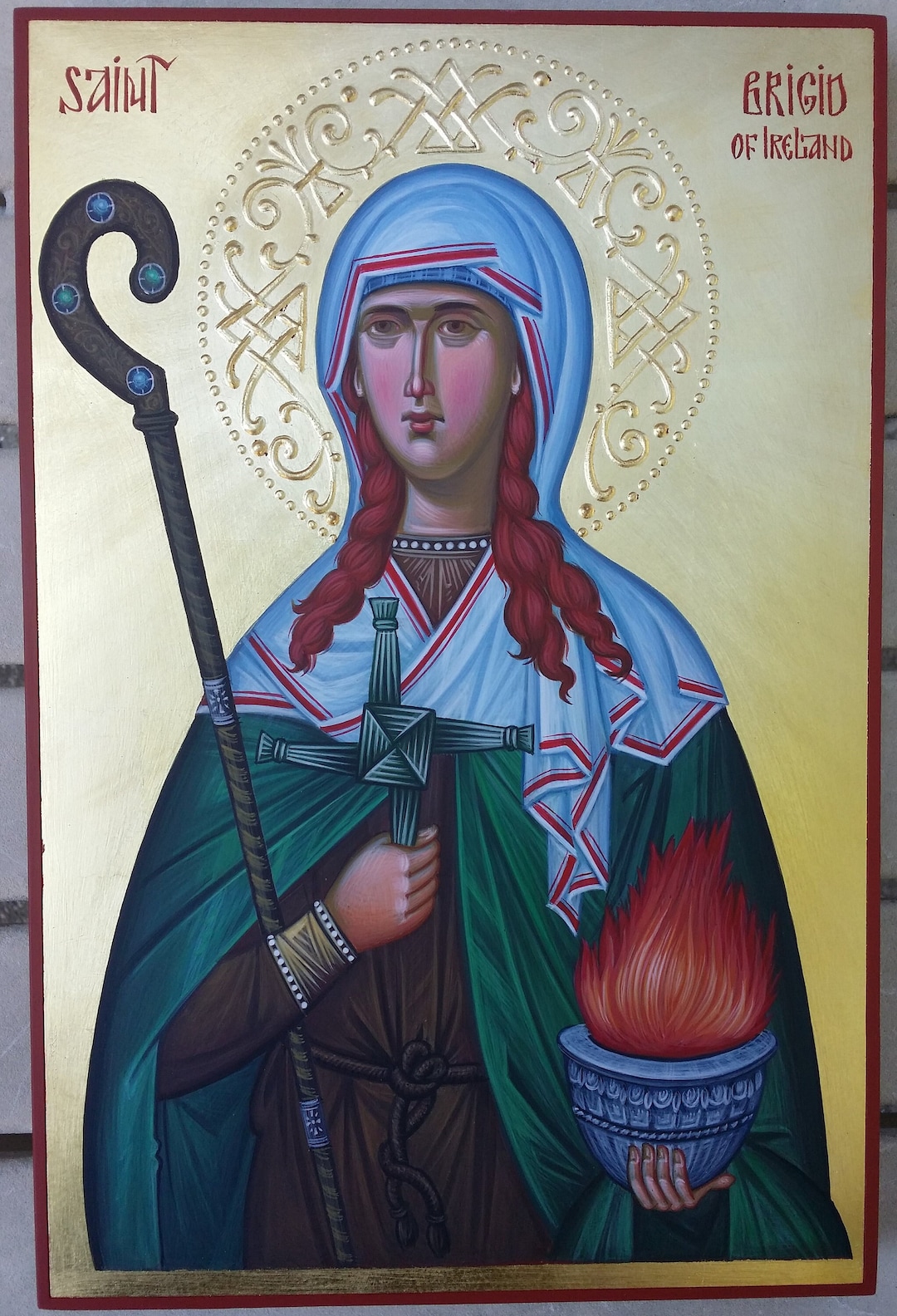 St. Brigid of Ireland, St. Brigid of Kildare Religious Icon, Christian ...