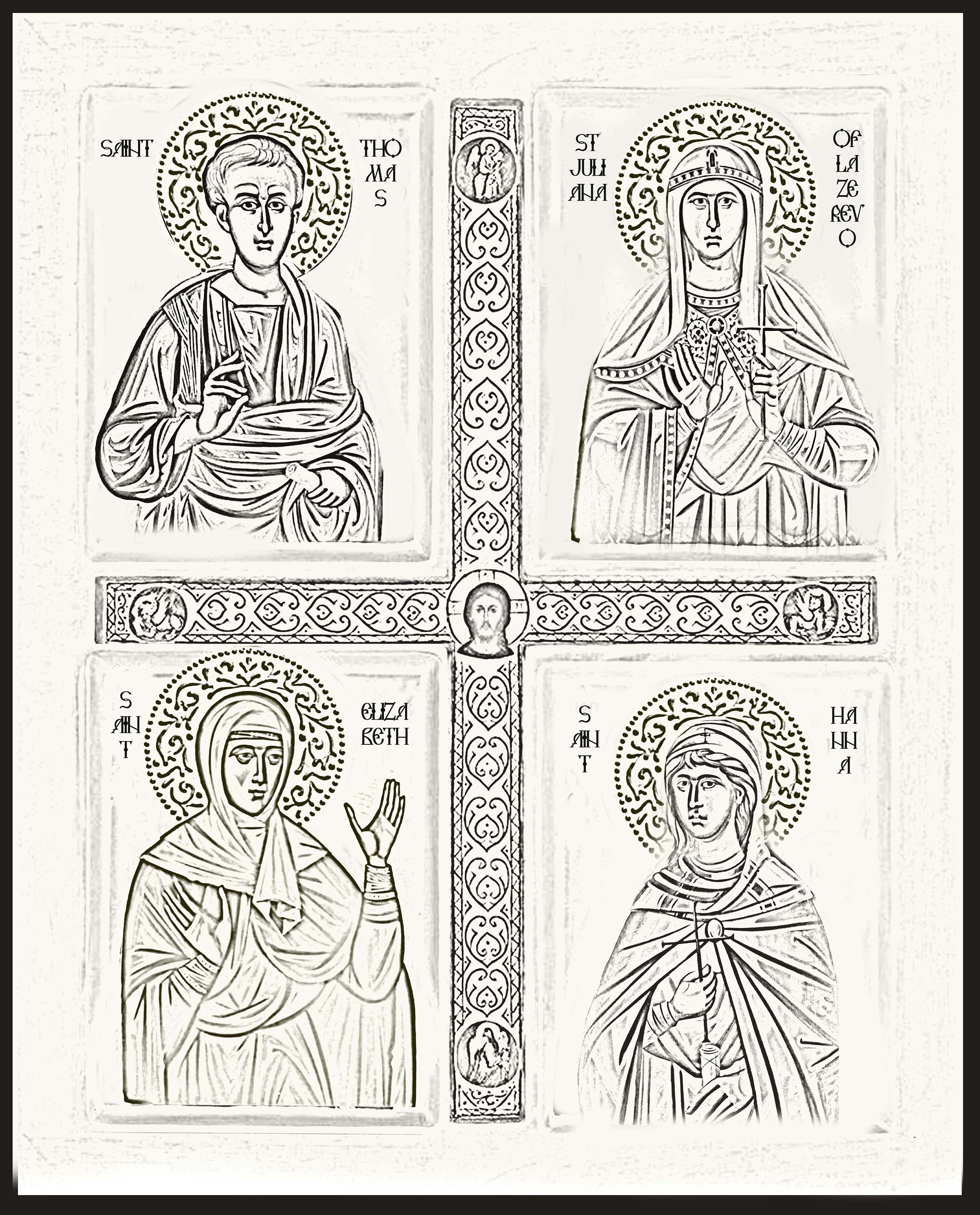 Custom order, a family icon of with Saint Thomas, Saint Juliana of ...